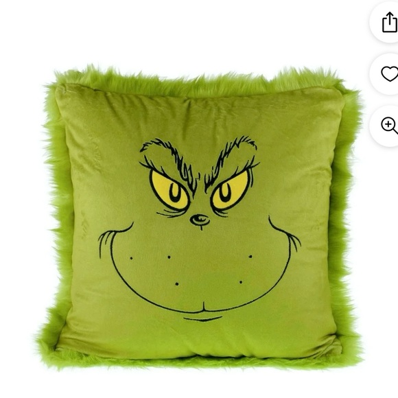 Dr. Seuss | Holiday | New Dr Seuss The Grinch 6 Furry Pillow | Poshmark